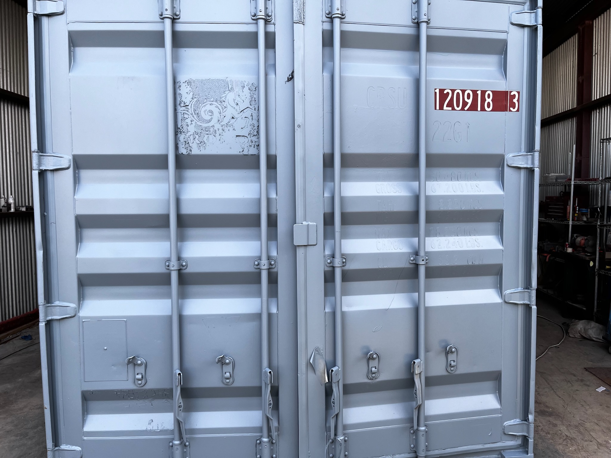 1209183 20’ Painted Storage Container with Rollup Side Door - Land ...