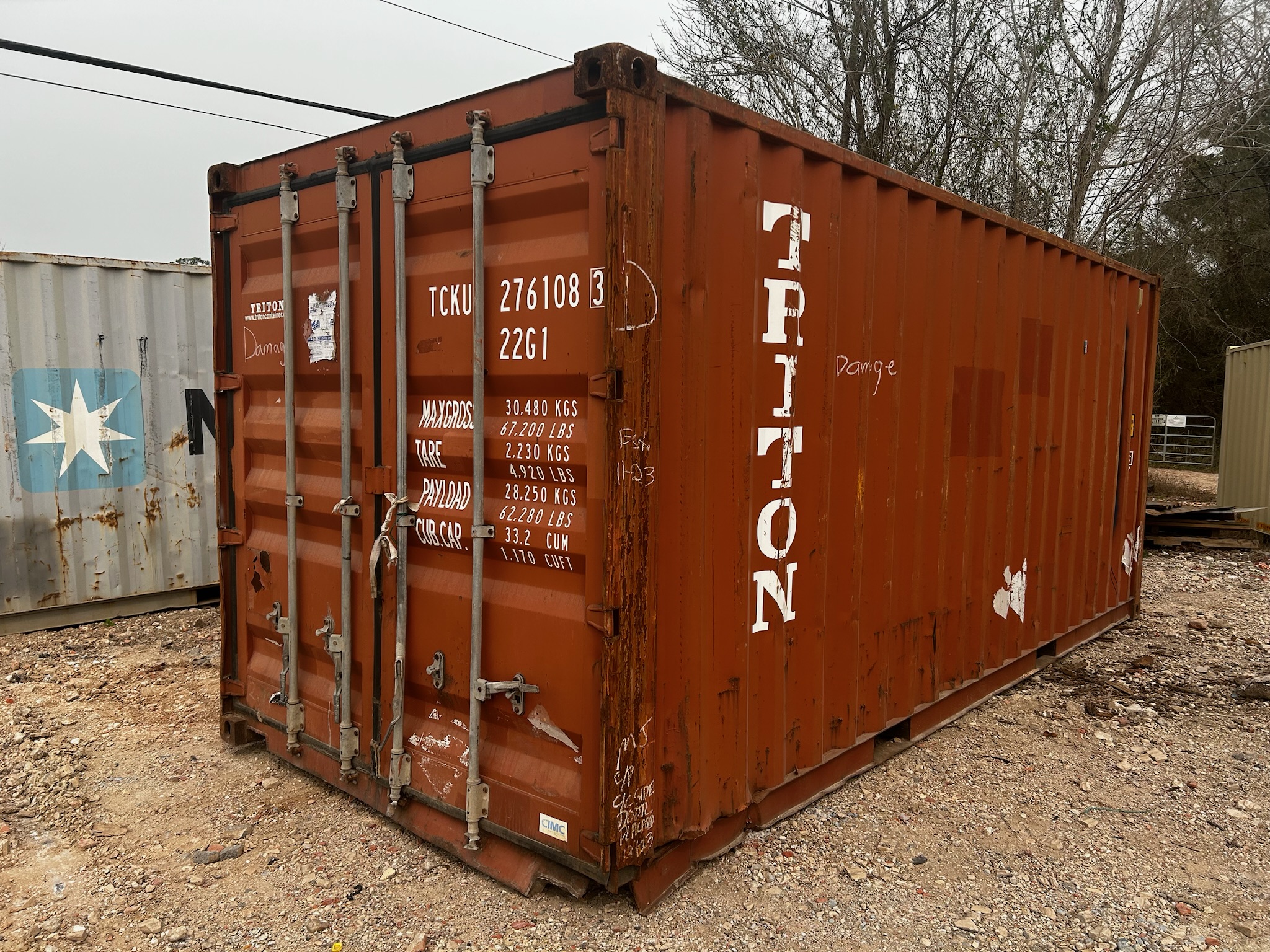 2761083 Used 20’ Storage Container (damaged) - Land Containers